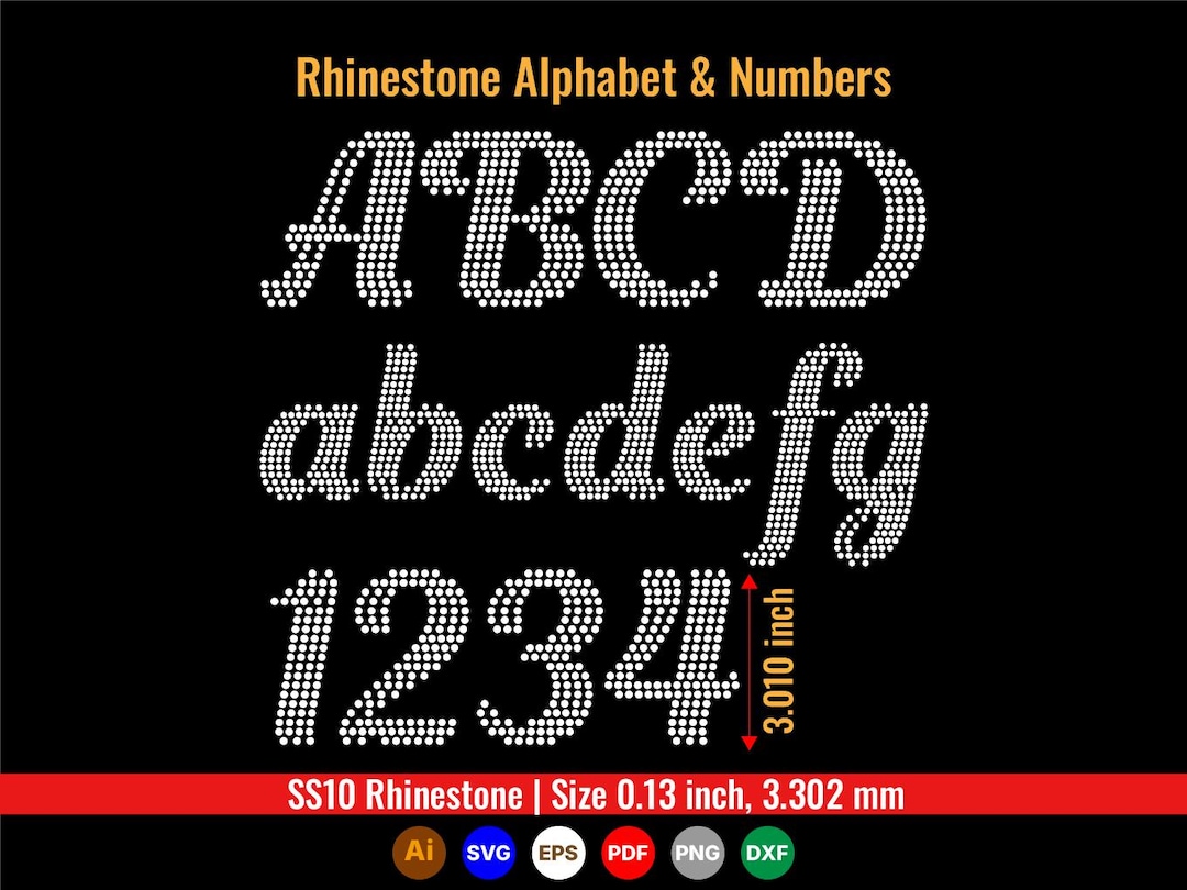 Rhinestone Template Alphabet SVG Bundle A–Z Uppercase Lowercase ...