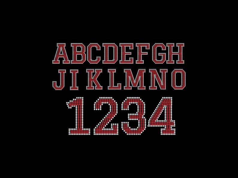 Rhinestone Template Alphabet SVG Bundle A–Z Letters & Numbers | Outline ...