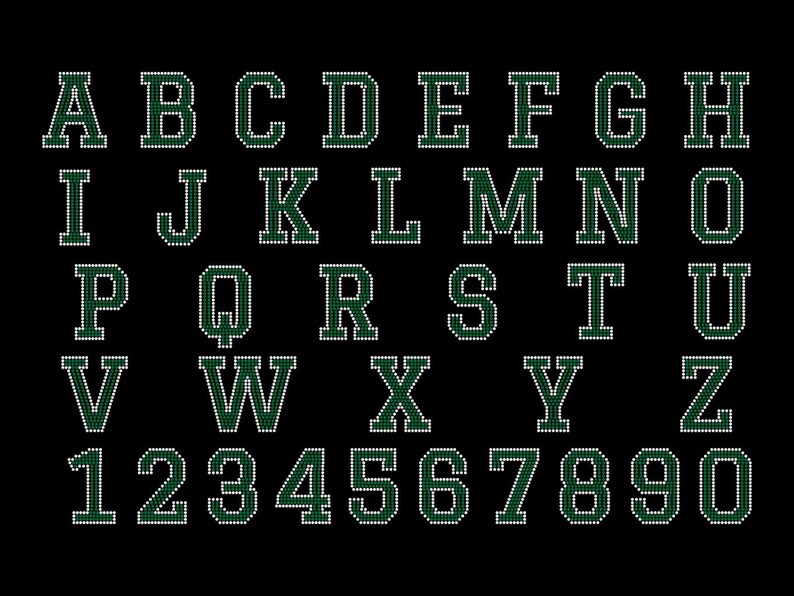 Rhinestone Template Alphabet SVG Bundle A–Z Letters & Numbers | Outline ...