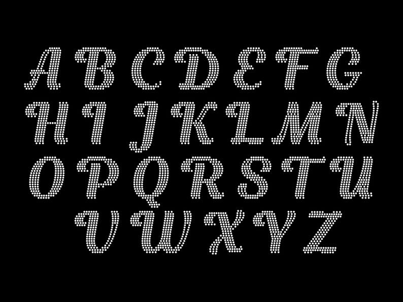 Rhinestone Template Alphabet SVG Bundle A–Z Uppercase Lowercase ...