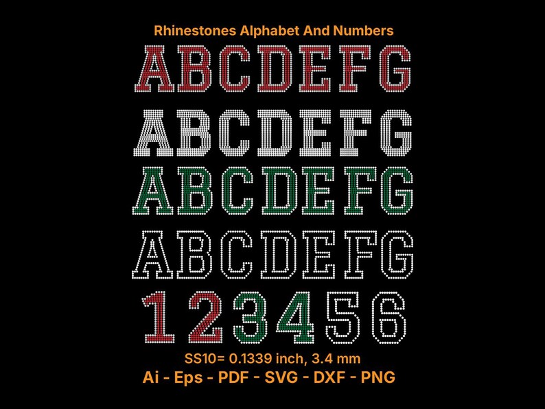 Rhinestone Template Alphabet SVG Bundle A–Z Letters & Numbers | Outline ...