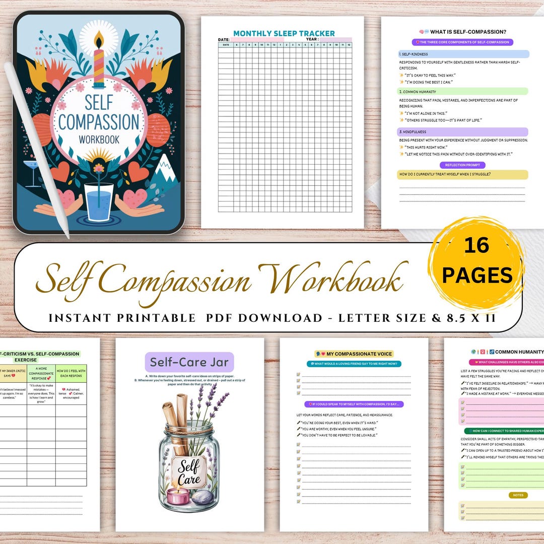 Self Compassion Workbook Printable | Healing Journal, Self Care PDF - Etsy