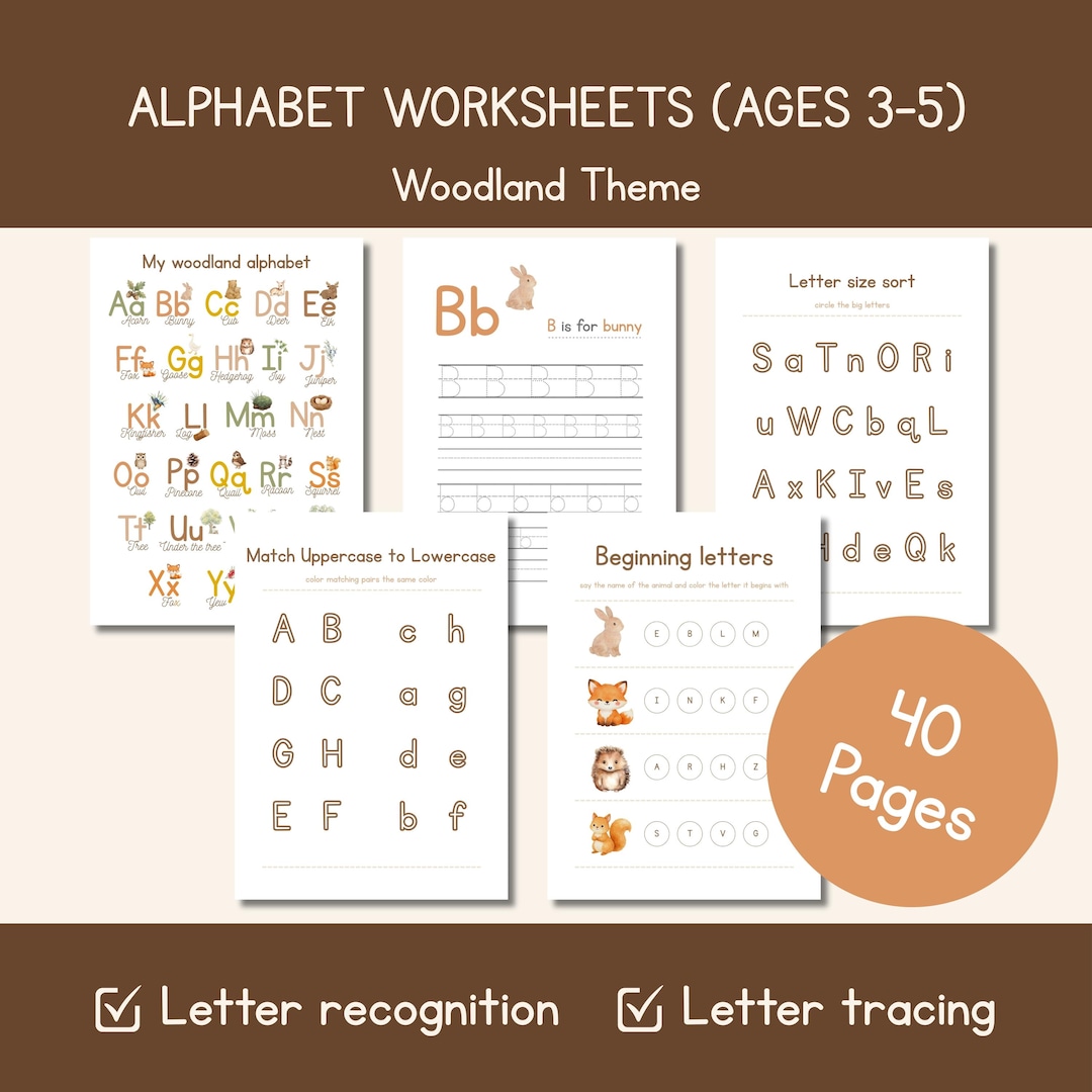 Alphabet Worksheets for Preschool (ages 3–5), Letter Tracing ...