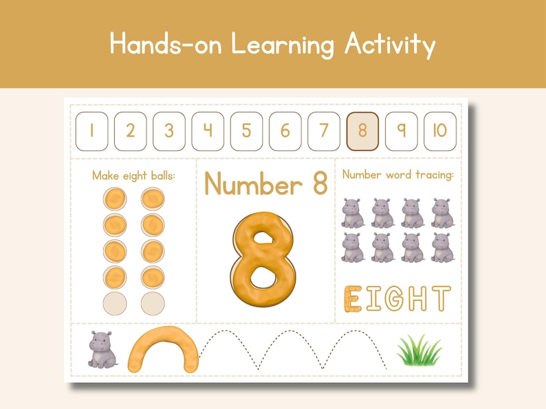 Zoo Number Play Dough Mats 1-10, Counting & Number Formation Activity ...