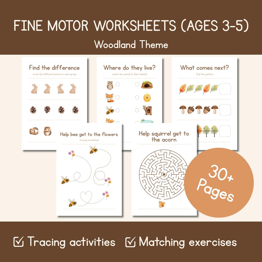 Fine Motor Skills Worksheets for Preschool (ages 3–5), Tracing, Cutting ...