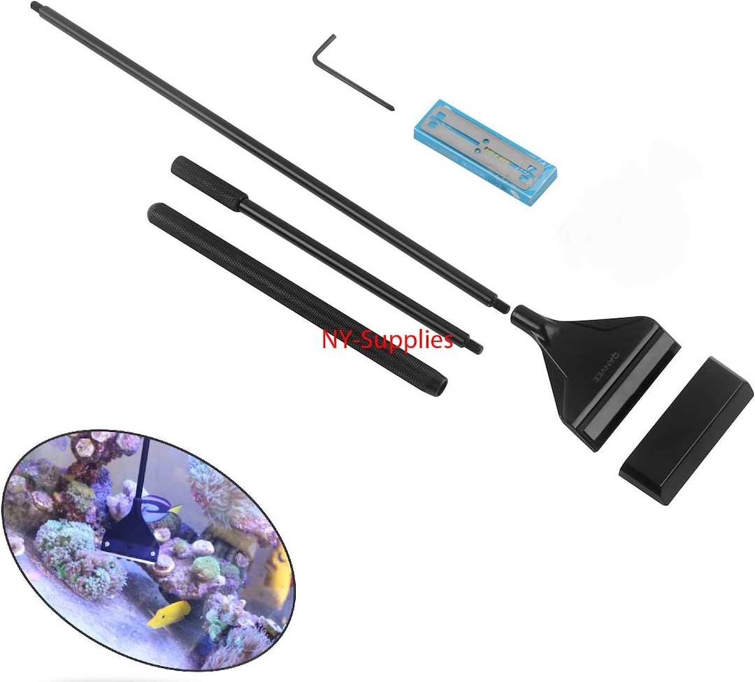 QANVEE Aquarium Scraper Cleaner With 10 Stainless Steel Blades for Fish ...