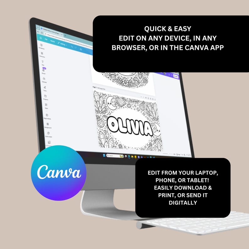 Custom Coloring Book for Kids Editable Canva Template | Personalized ...