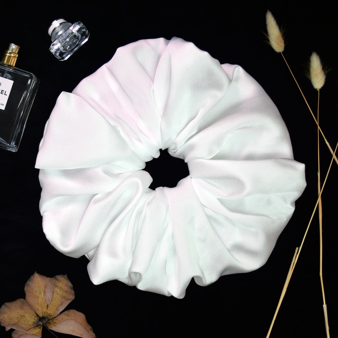 White Scrunchie, Oversized Extra Large Scrunchie, Giant Hair Accessory ...