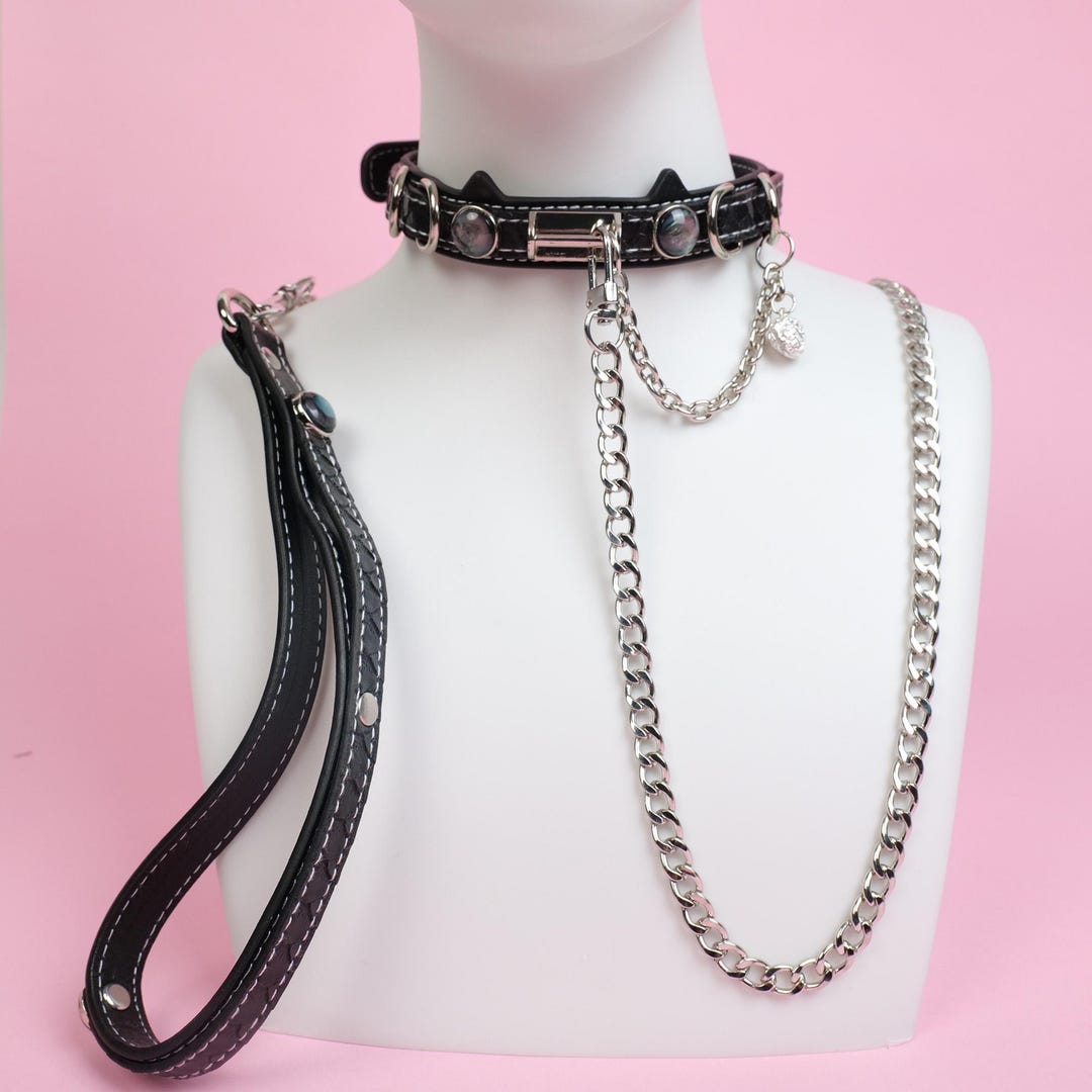 Adjustable Punk Bell Choker With Cat Ear Details, Faux Leather Day ...