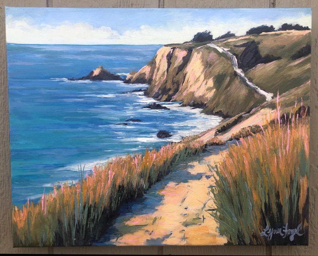 Big Sur Oil Painting 16x20 on Gallery Wrap Canvas. Ocean Seascape Oil ...