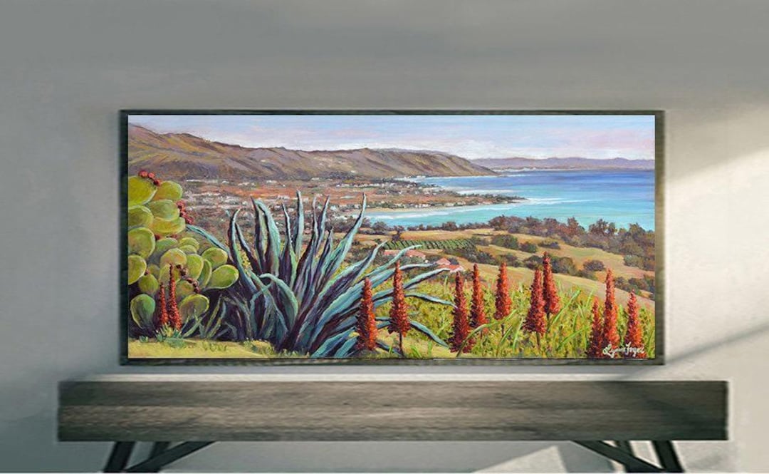 Santa Barbara Art Print, Goleta Landscape Painting, Gallery Wrap Canvas ...