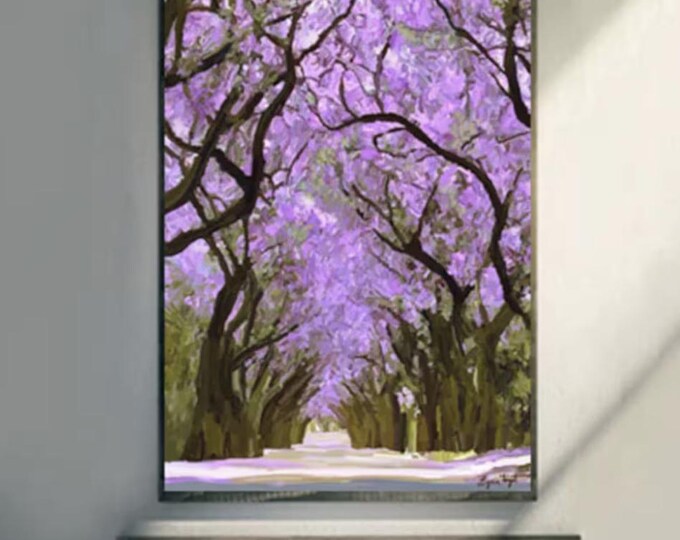 Jacaranda Trees 6 X 8.5 Paper Giclee Prints, Tree Landscape Jacaranda Trees - Etsy