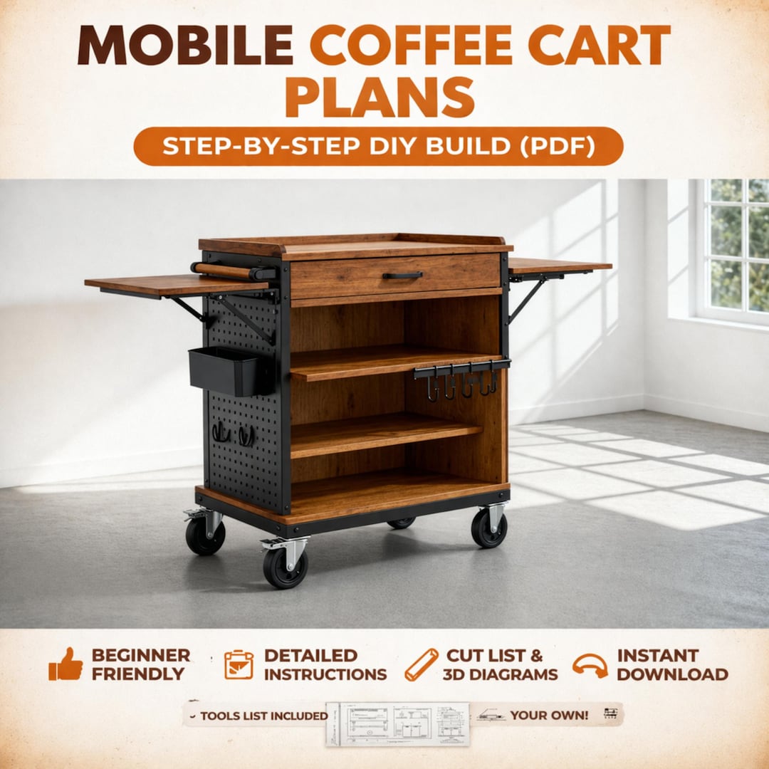 Mobile Coffee Cart Plans – DIY Build, Imperial/metric Measurements (PDF ...