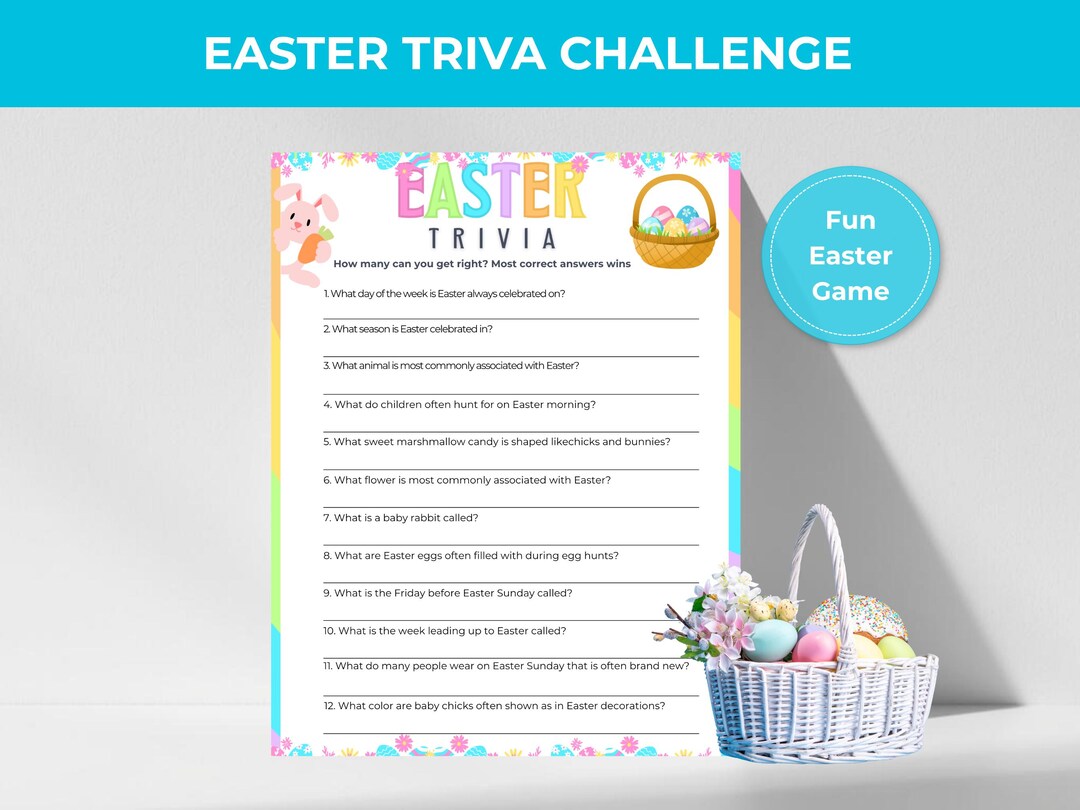 Easter Trivia Game, Easter Trivia Quiz, Easter Trivia Party Games ...