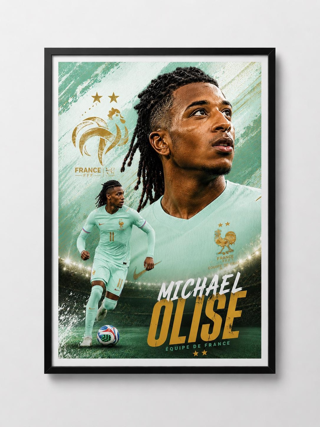 Michael Olise France Poster · French National Team Soccer Wall Art ...