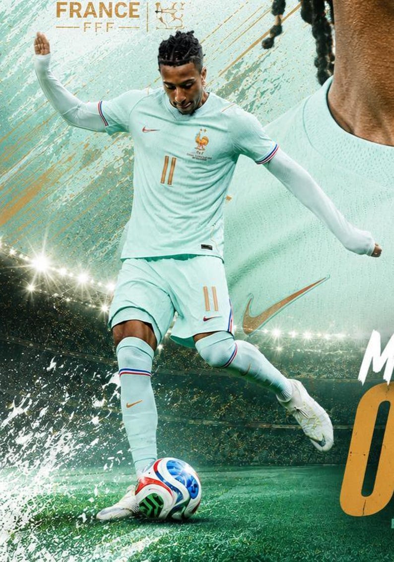 Michael Olise France Poster · French National Team Soccer Wall Art ...