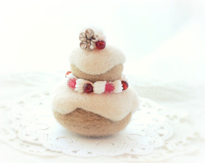 Fake Pastry Cake Needle Felted Paris Religieuse Cream and - Etsy