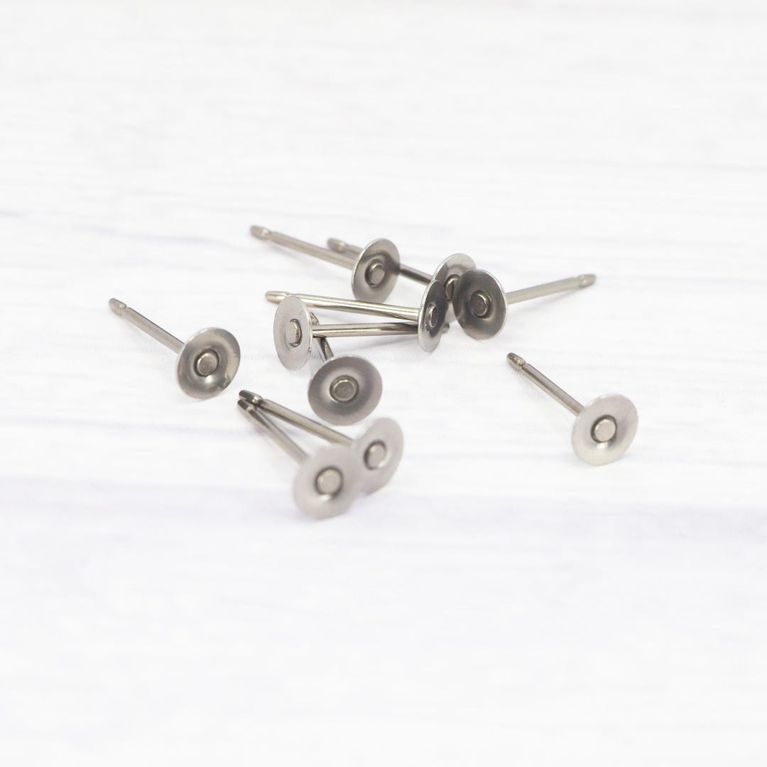 4mm Titanium Stud Posts Titanium Ear Wires Hypoallergenic 21 Gauge ...