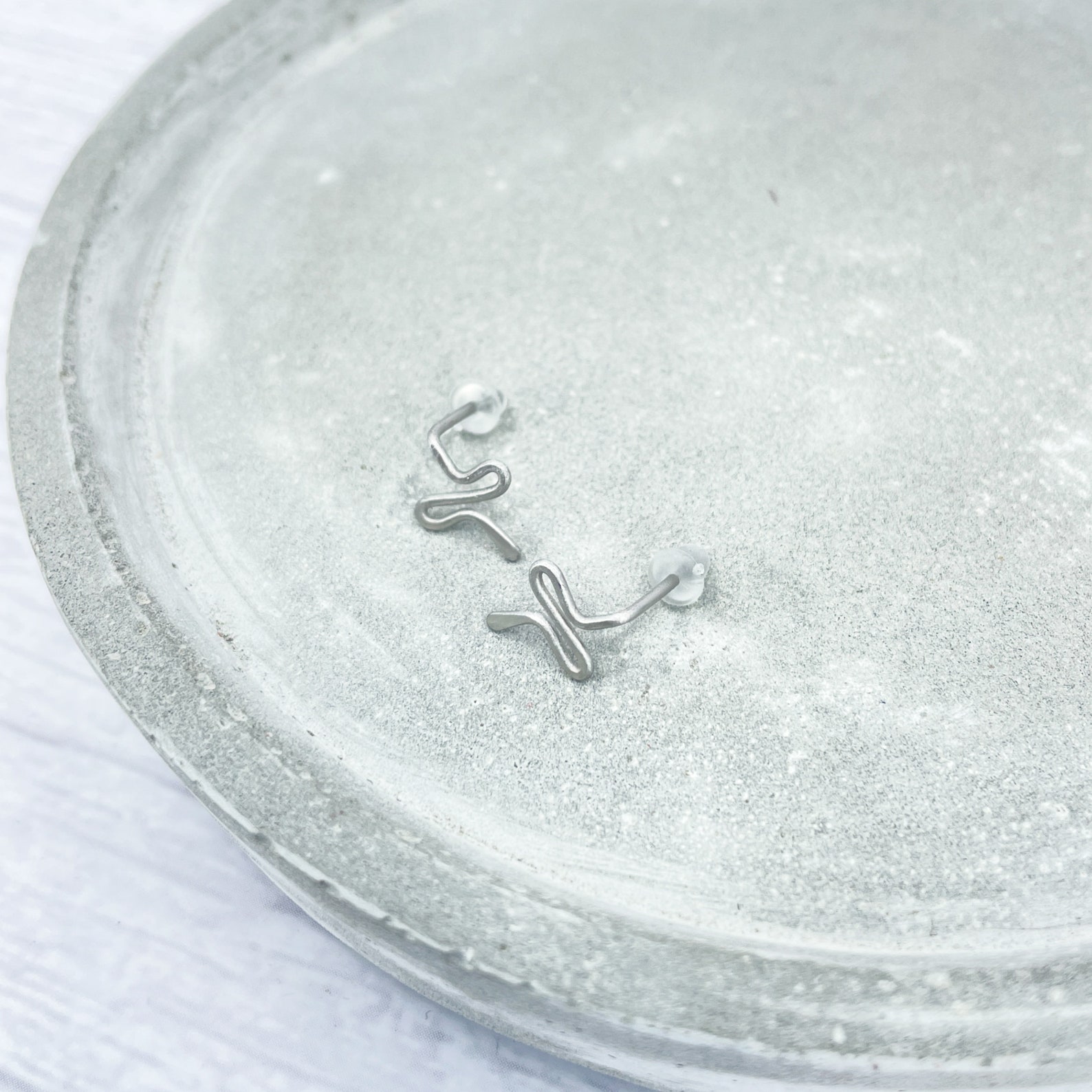 Titanium Snake Stud Earrings Delicate Hypoallergenic | Etsy