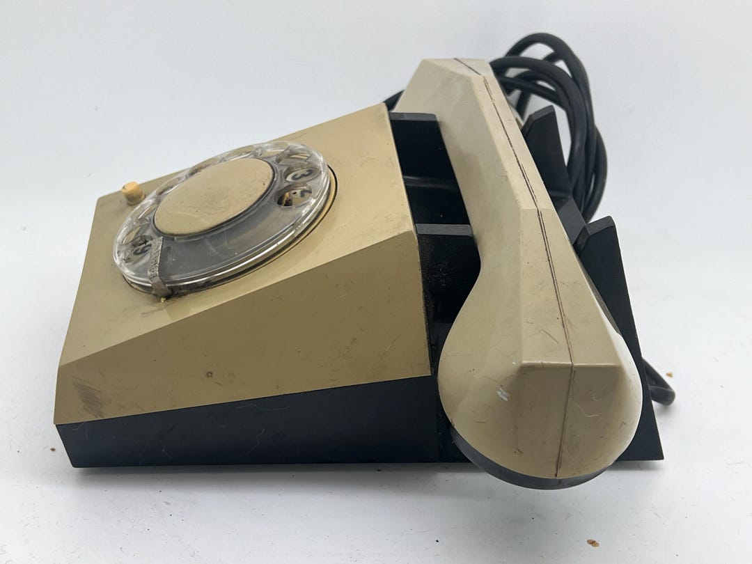 Vintage Tesla Stropkov Rotary Telephone - Retro 1970s Red Dial Phone ...
