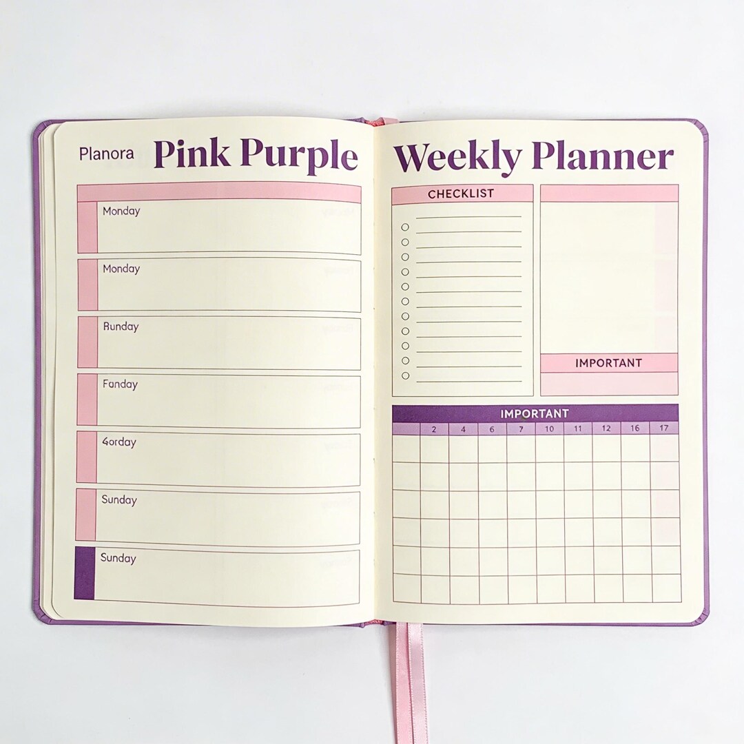 Pink Purple Weekly Planner - Printable - Etsy