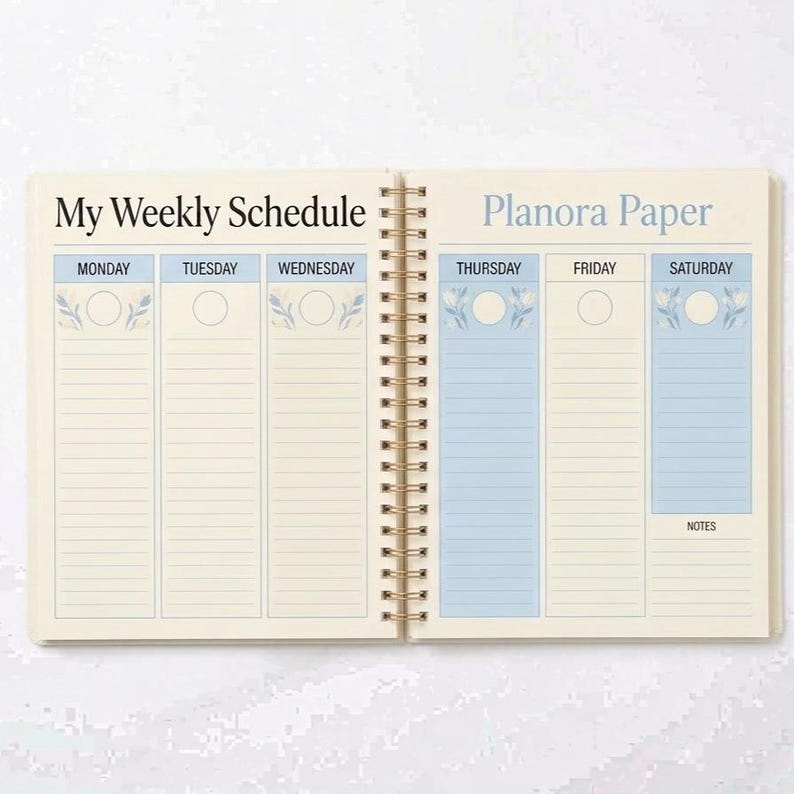 Blue Cream Weekly Planner - Printable - Etsy