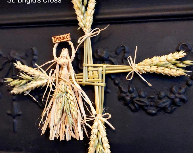 Pagan Handmade Wheat St. Brigid's Cross With Goddess Brigid Corn Doll ...