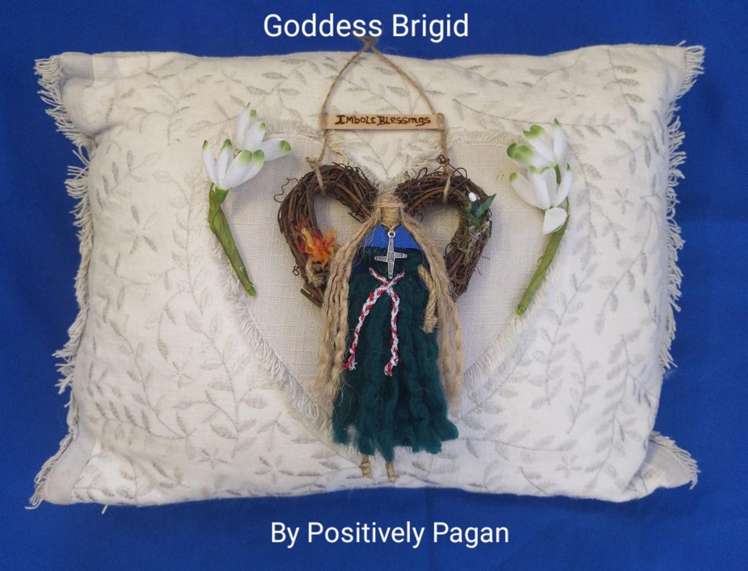 Handmade Pagan Goddess Brigid Natural Jute and Yarn Doll With St Brigid ...