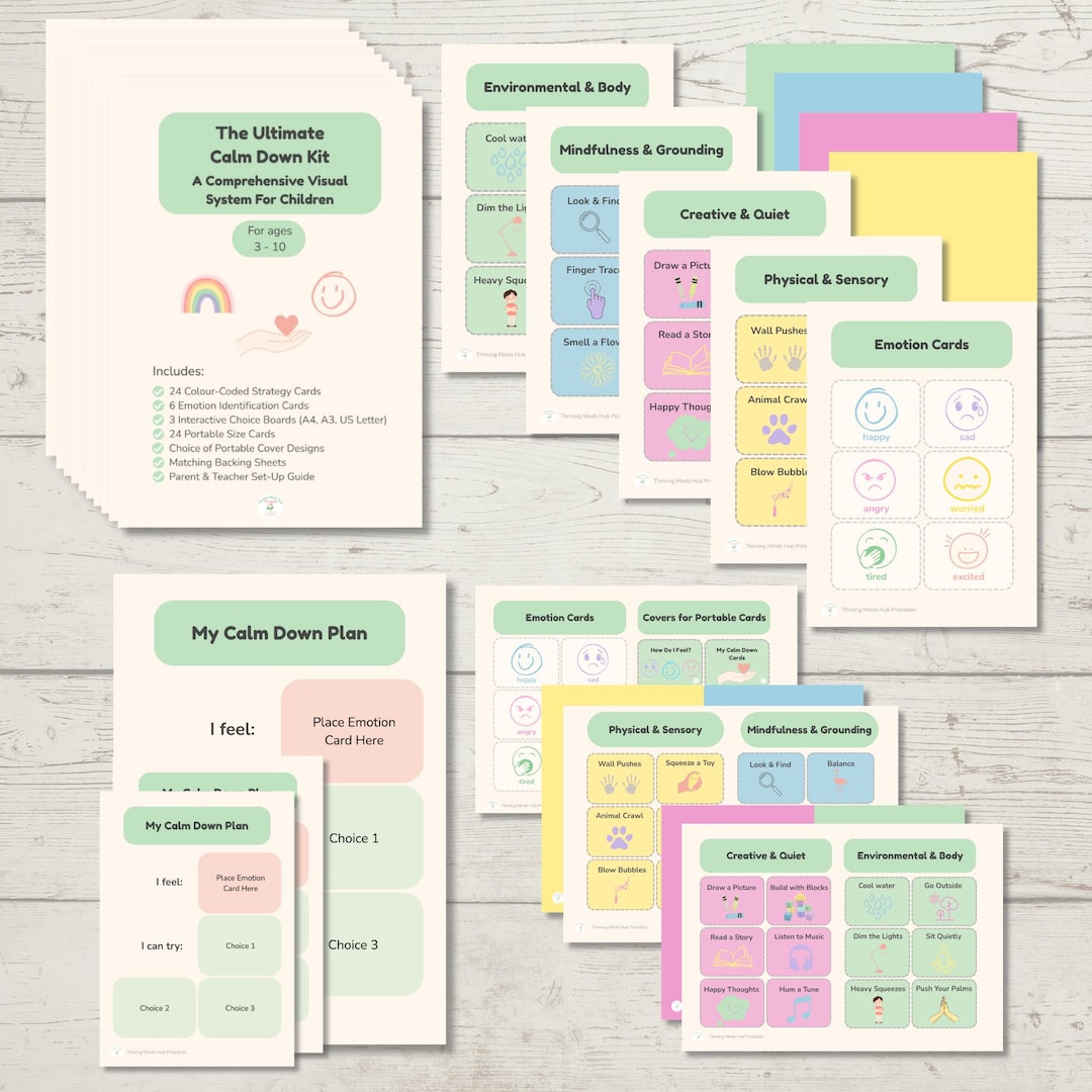 Calm Down Corner Printables Kit, Coping Skills for Kids, Emotional ...