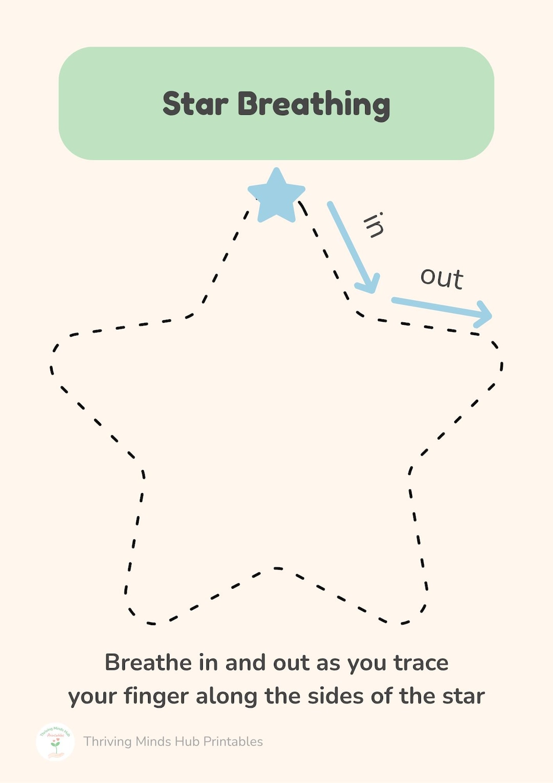 Star Breathing Printable for Kids | Breathing Exercise Poster | Calm ...
