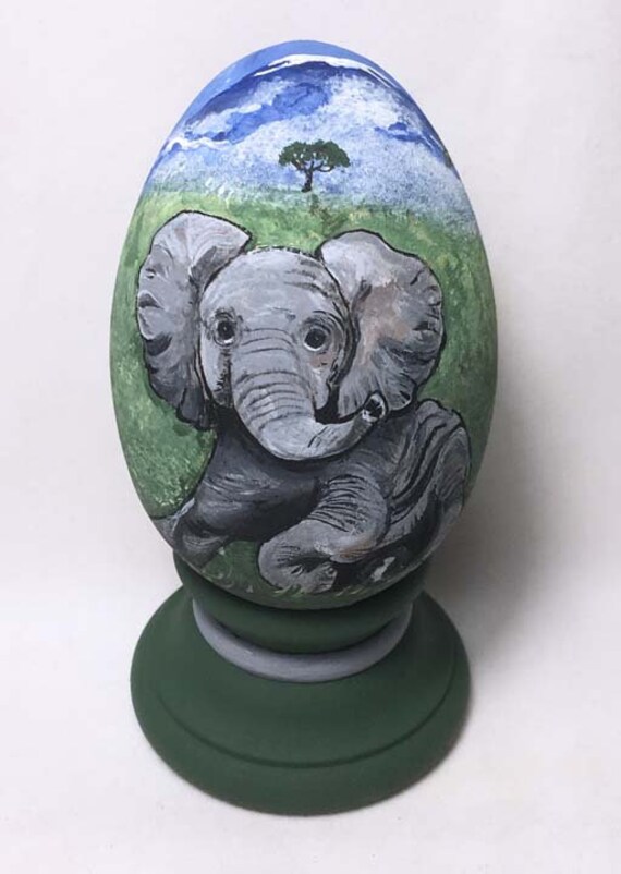 Baby Elephant Hand Painted Ornament - Etsy