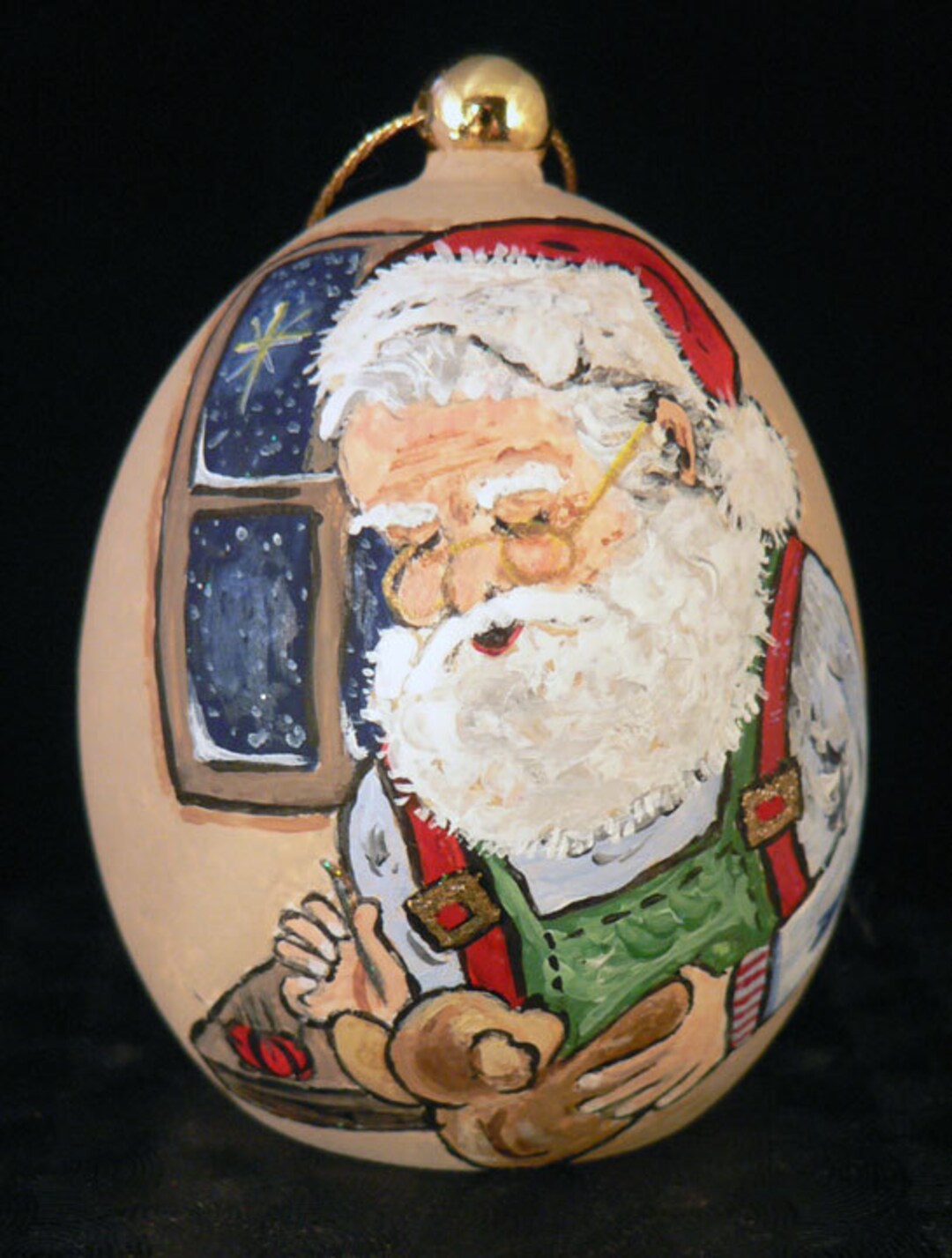 Hand Painted Christmas Ornament, Santa - Etsy