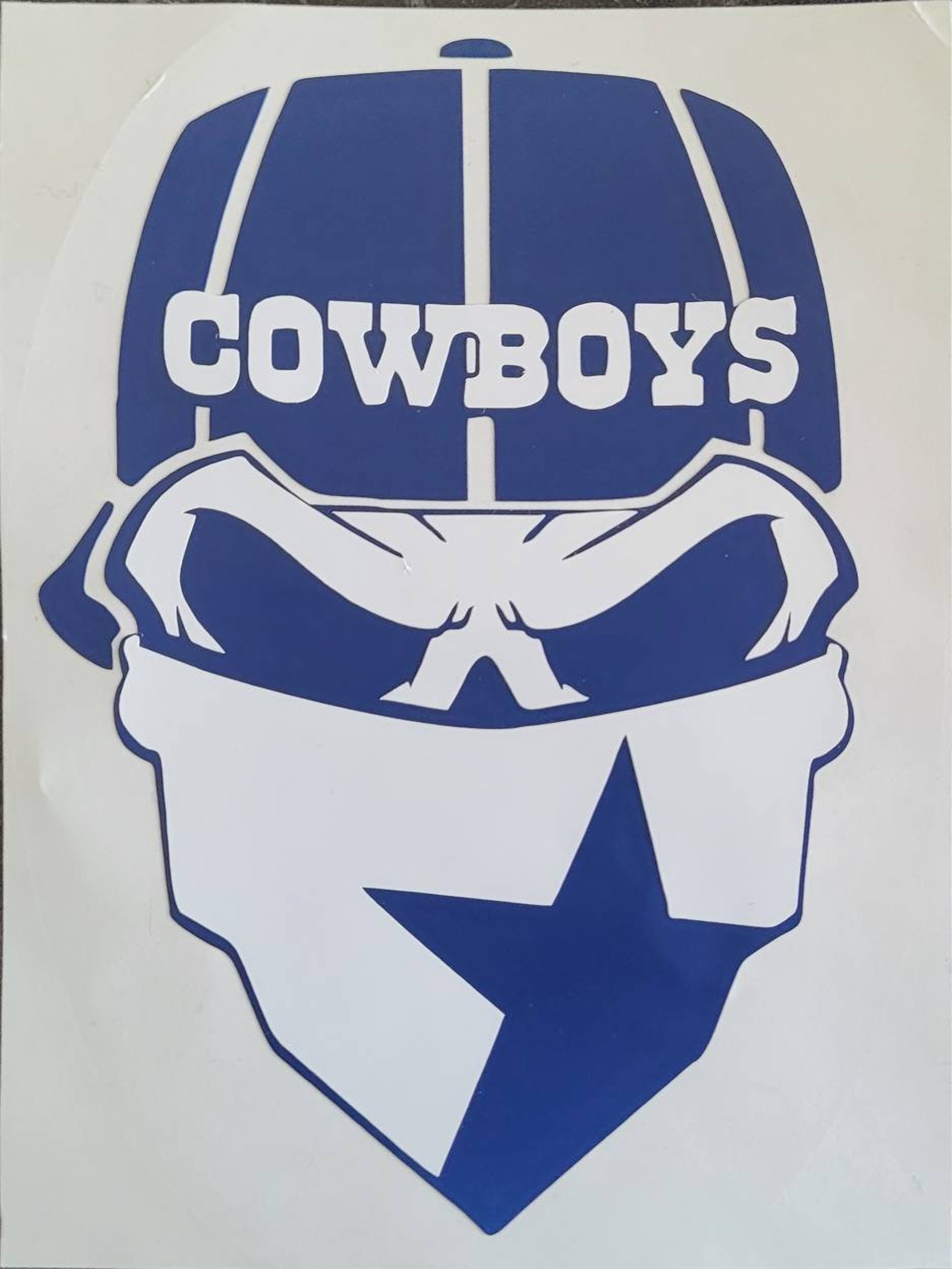 Dallas Cowboys Skull Decal; Skull With Star Football Sticker - Etsy