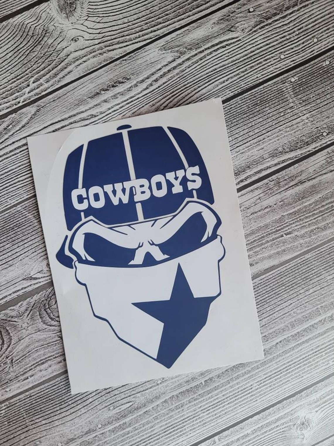 Dallas Cowboys Skull Decal; Skull With Star Football Sticker - Etsy