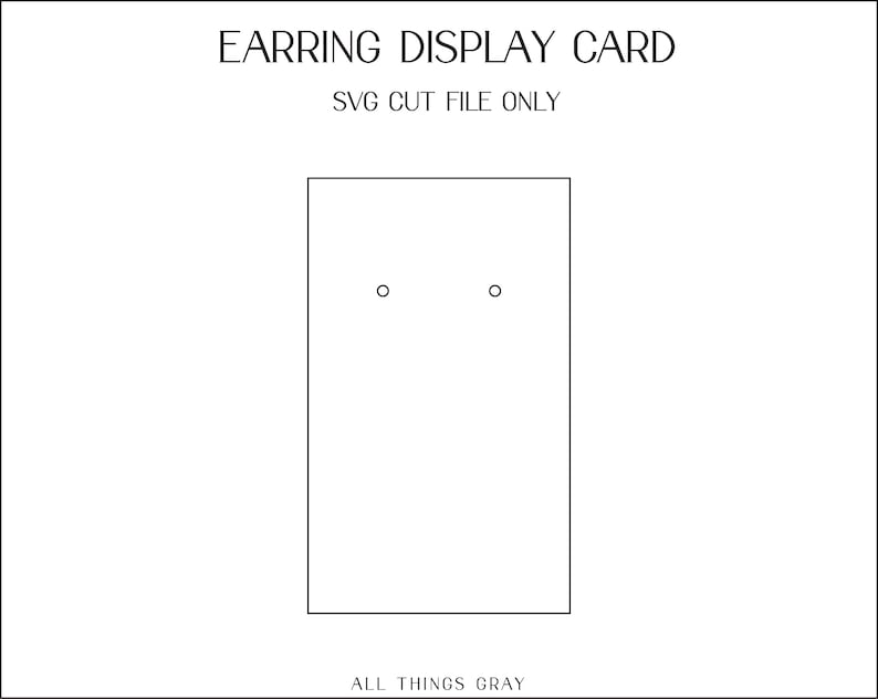 Earring Card SVG Template; Customizable Display Card; Earring Holder ...