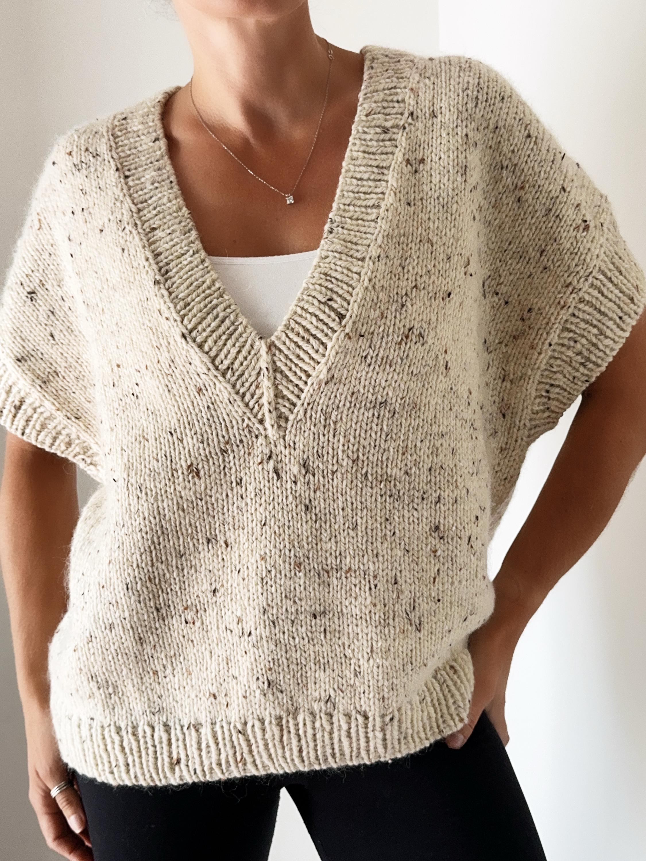 Knitting Pattern Instructions Ash Slipover V Neck Top Down Knitting ...