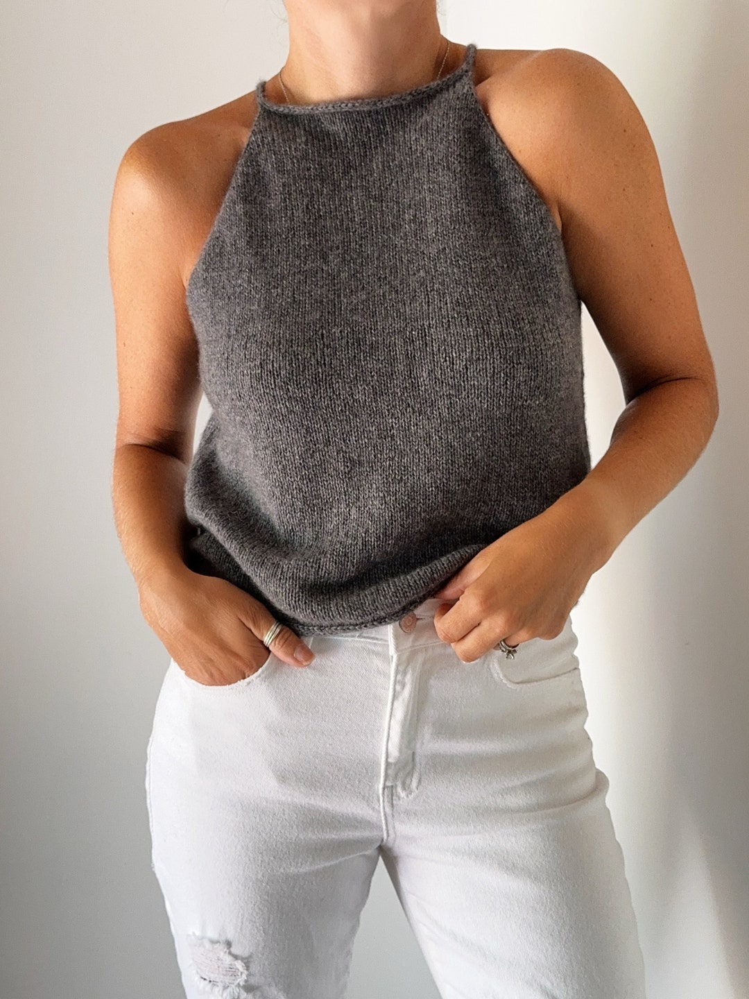 Knitting Pattern Instructions Perla Top Summer Halter Top Shirt Top ...