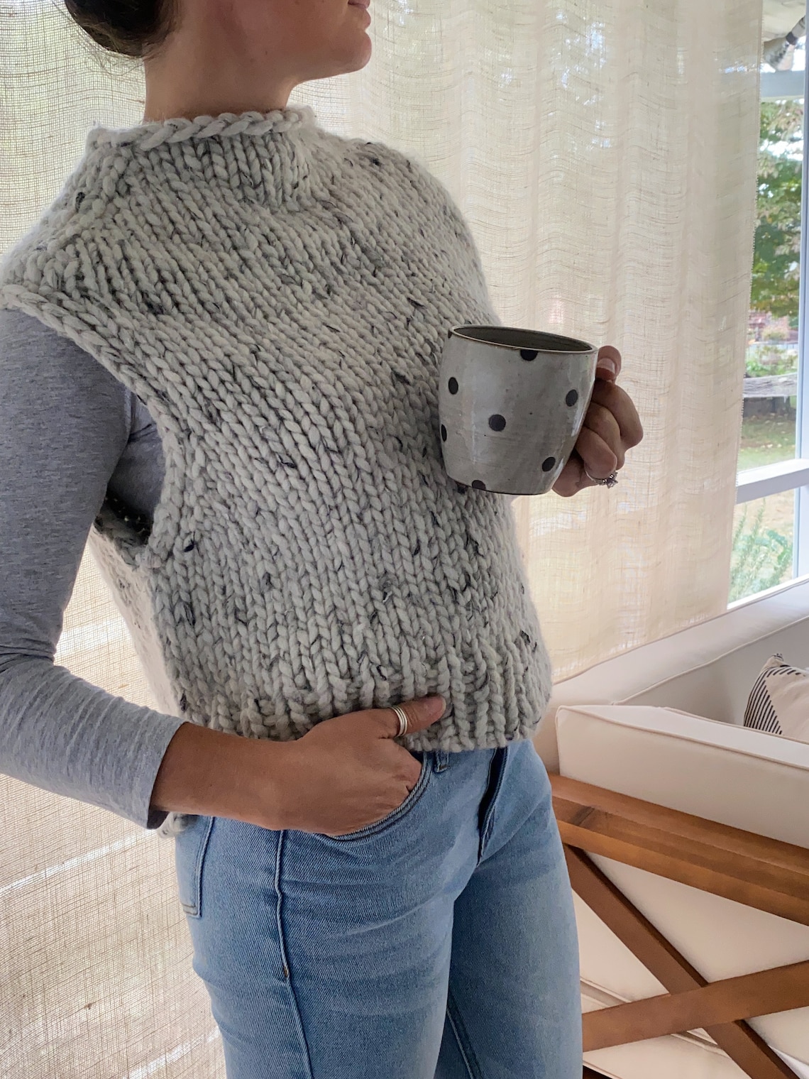 Knitting Pattern London Fog Slipover Easy Top Down Knitting Vest - Etsy