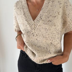 Knitting Pattern Instructions Ash Slipover V Neck Top Down Knitting ...