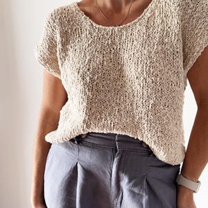 Knitting Pattern Instructions Drop Cut Tee Top Diwn Boxy Style Shirt ...