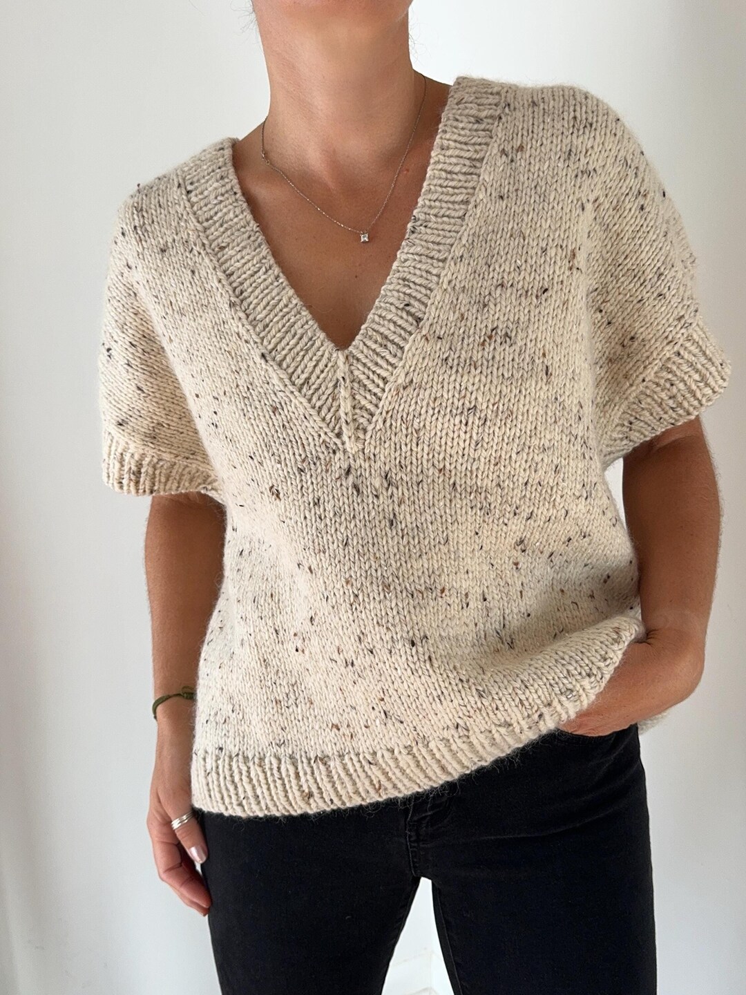 Knitting Pattern Instructions Ash Slipover V Neck Top Down Knitting ...