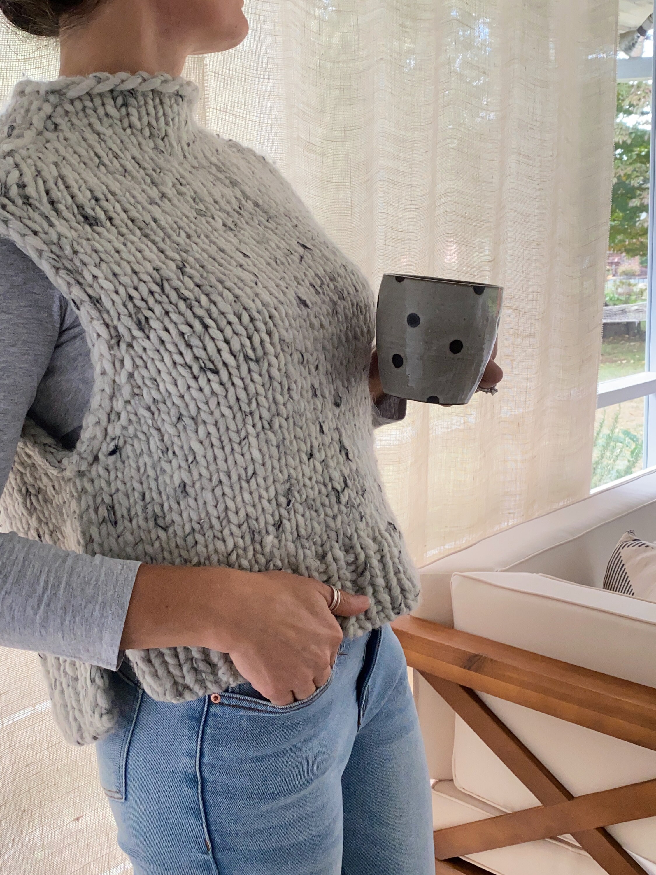 Knitting Pattern London Fog Slipover Easy Top Down Knitting Vest - Etsy