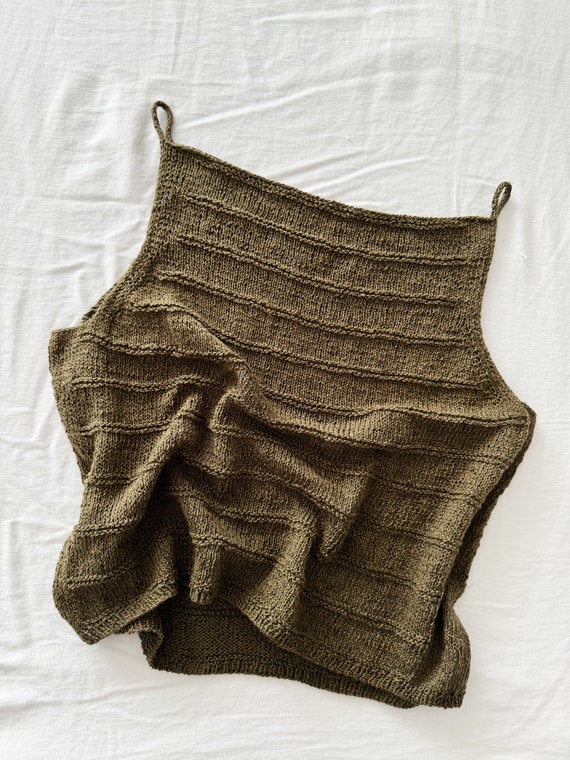 Knitting Pattern Leela Top Summer Sleeveless Shirt Top Down Knitting Pattern Leela Top Summer Sleeveless Shirt Top Down