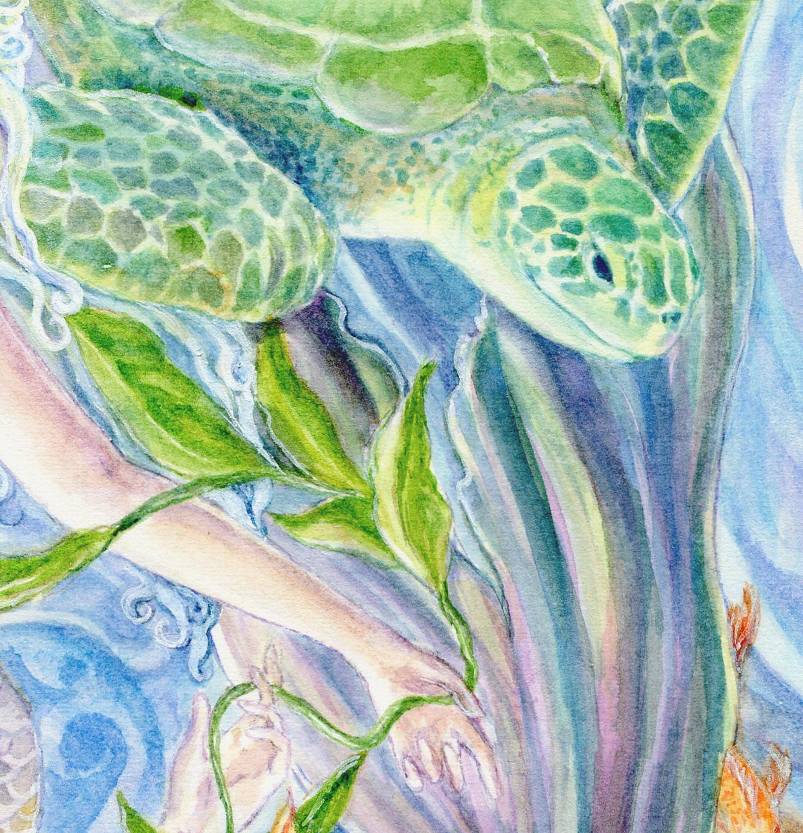Mermaids Art Print Yin-yang Mermaids Dolphinssea Turtles | Etsy