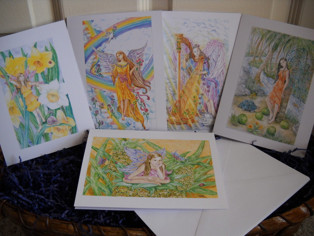 Fantasy Fairies and Angels Card Pack of 5, Folded 5x7 Inch Cards (3 ...