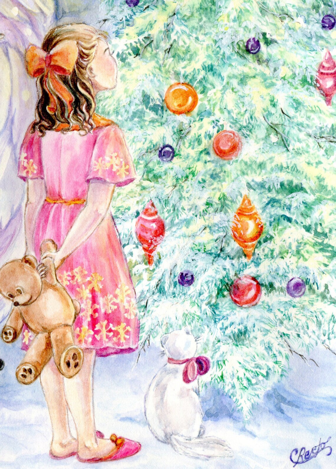 Angel Art Christmas Angel Art Santa's Sleigh With - Etsy