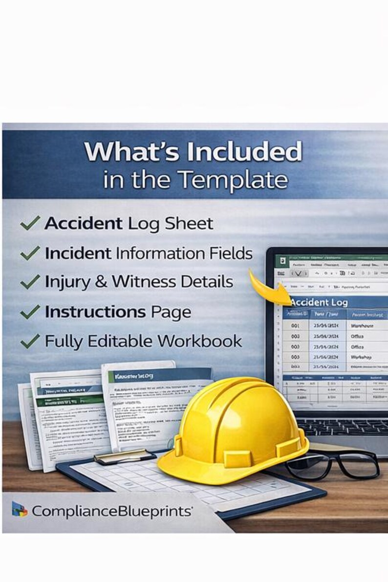 Workplace Accident Log Book Template | Safety Incident Register (excel ...