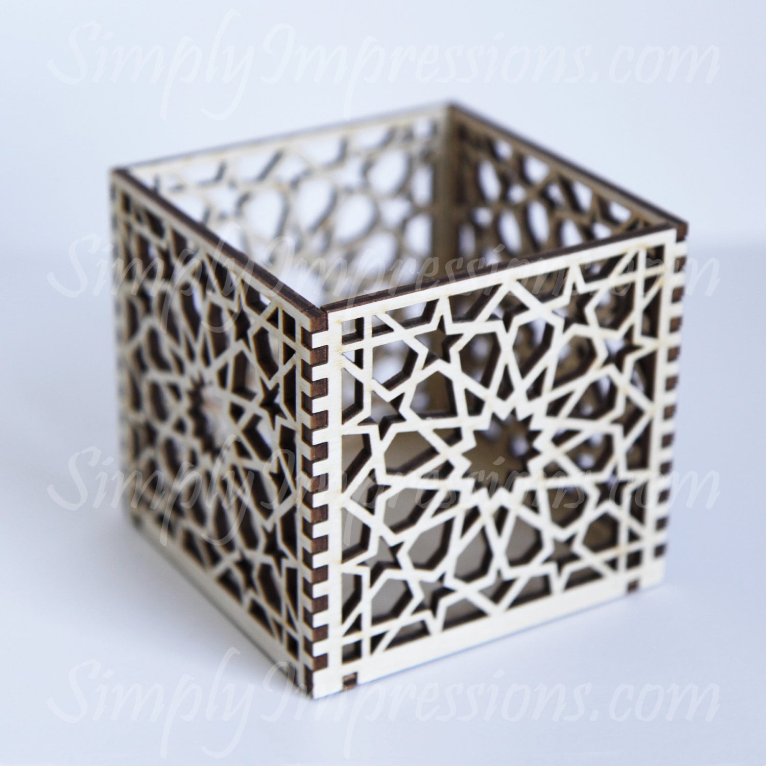 Geometric Wood Box Laser Cut Out - Etsy