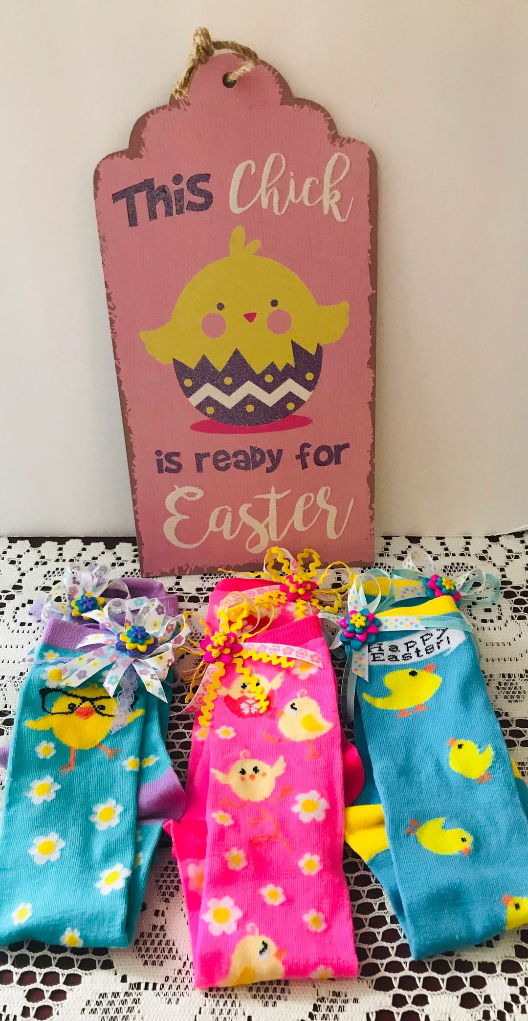 Girls Easter Knee Socks, Kid Size Easter Knee Socks, Girls Knee Socks ...