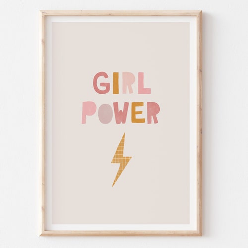 Girl Power Print Girl Power Poster Grl Pwr Poster Modern - Etsy